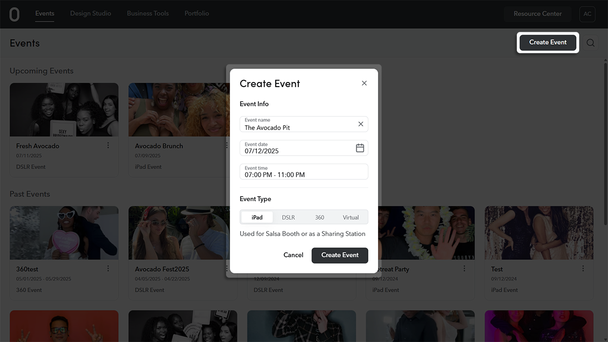How To Create An Event – Photobooth Supply Co