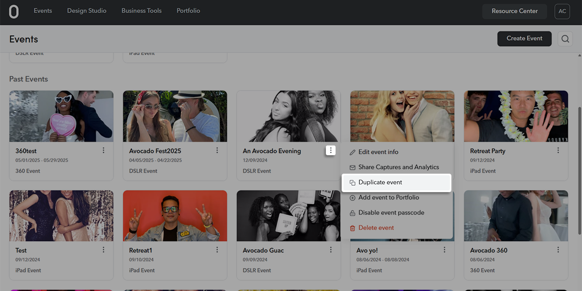 Duplicate An Event – Photobooth Supply Co